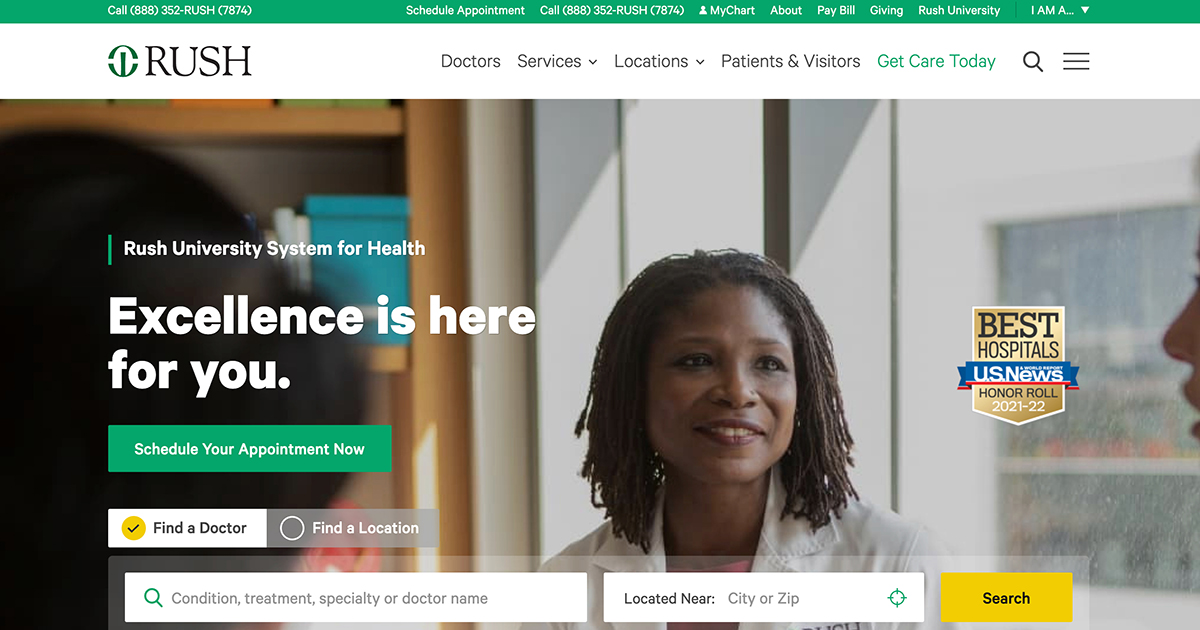RUSH Recognized for Excellence in Web and Digital Experience | Rush